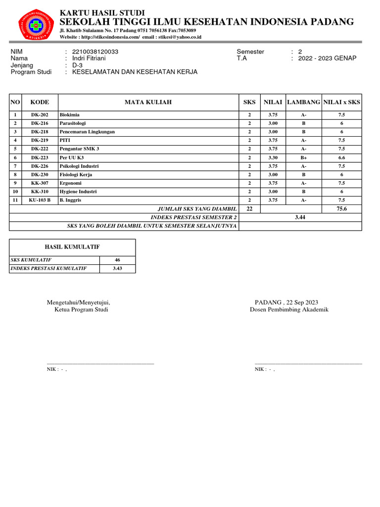 Cetak Rencana Studi | PDF