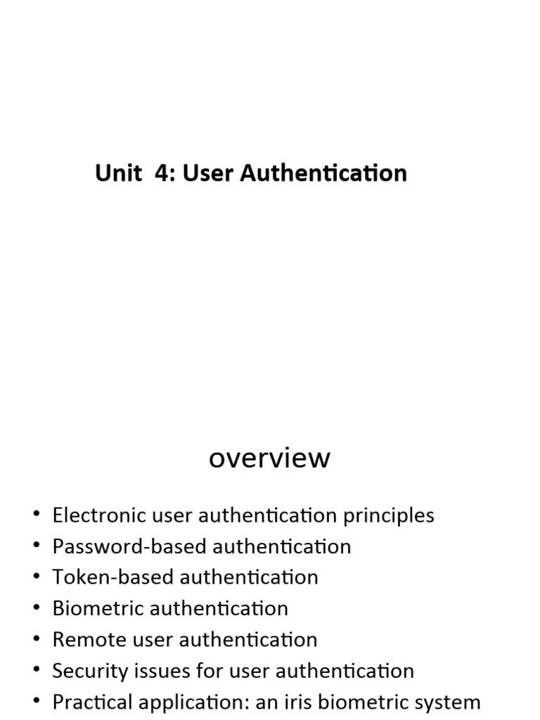 Unit-4 | PDF | Password | Authentication