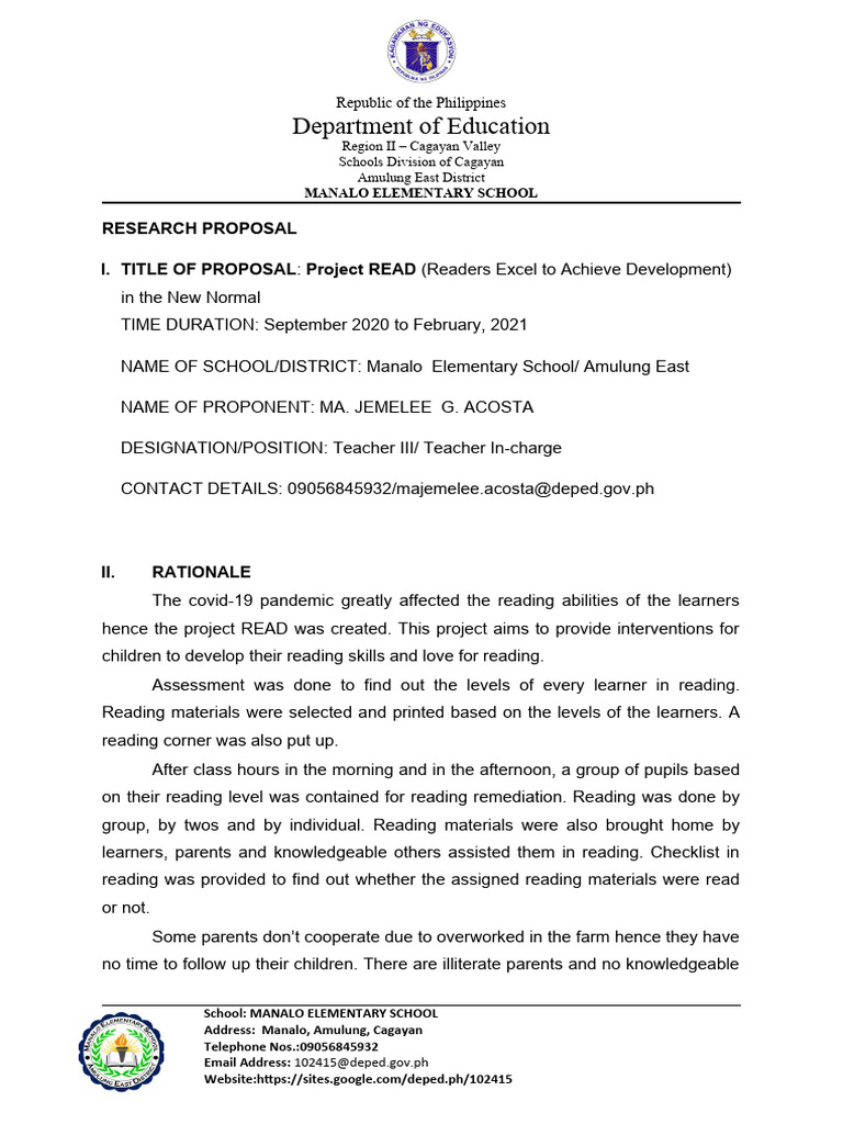 PROJECT READ With MES LOGO | PDF | Phonics | Pedagogy