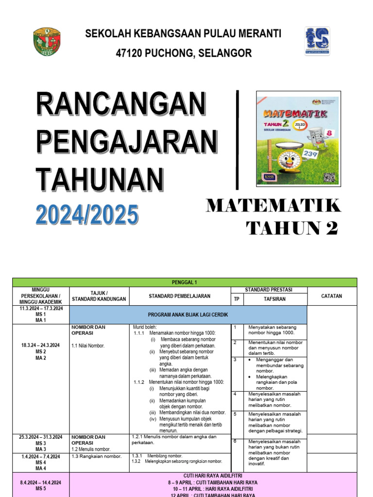 Rph Matematik Tahun 2 2025 2026 Version 1 Ts25 Matematik Tahun 2 - Coronatodays
