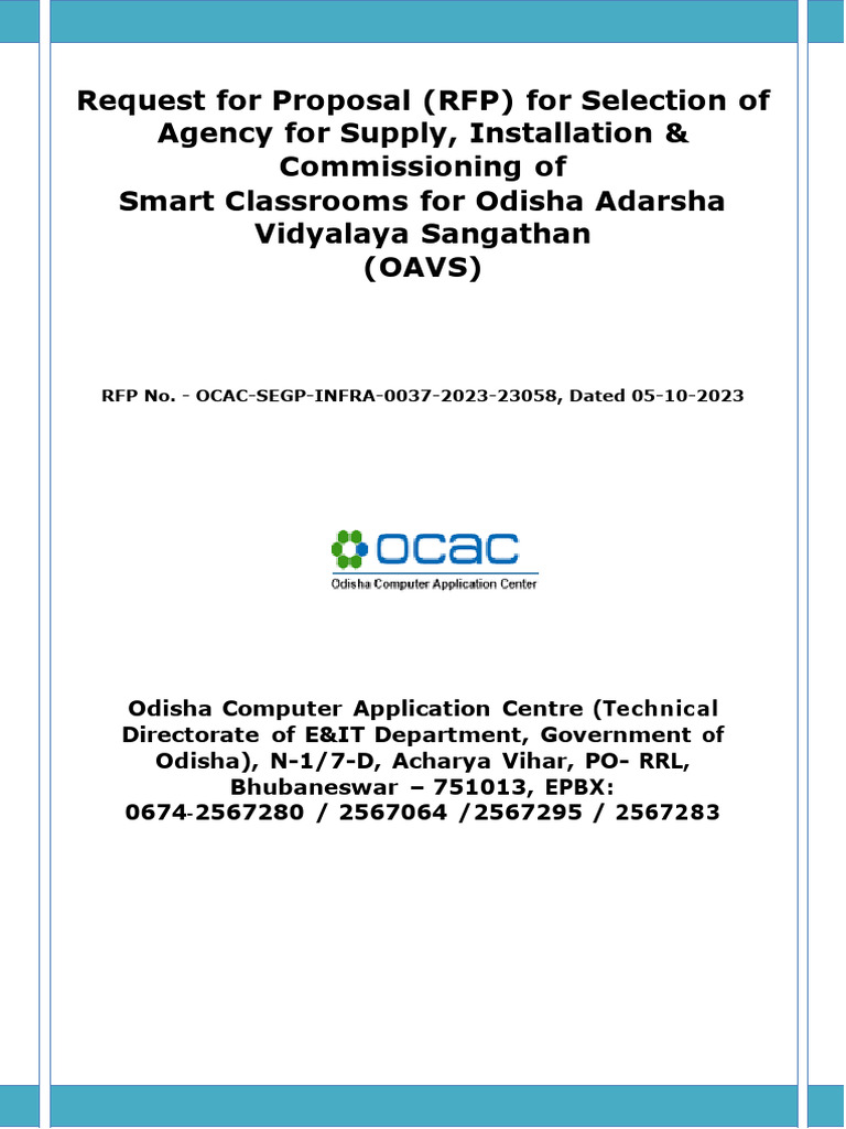 RFP 23058 OAVS Smart Classroom 0 | Download Free PDF | Request For Proposal | Computing