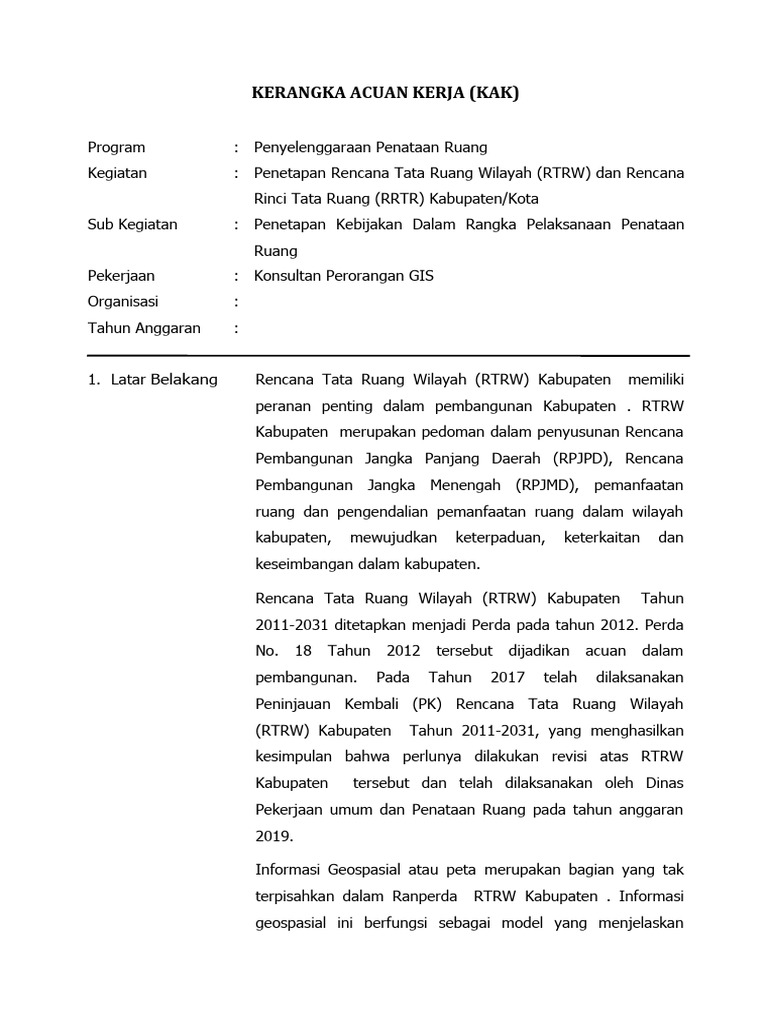 KAK KI GIS RTRW A | PDF