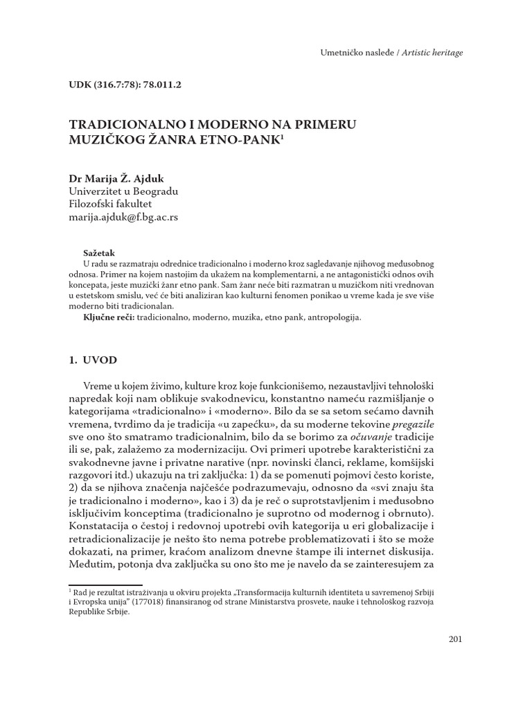 AJDUK, Marija Ž. Etno Pank | PDF