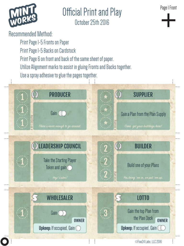 Mint Works PnP Final | PDF | Adhesive | Stationery