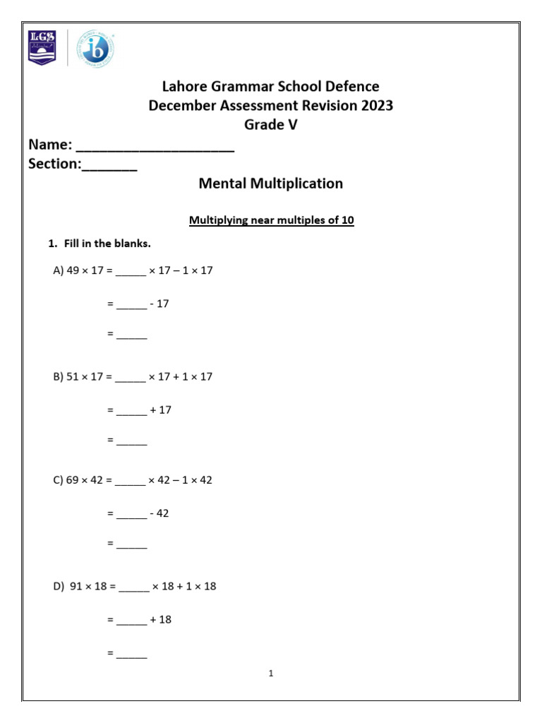 Toddle-Grdae 5 Math Revisionsheets Chap 1 | PDF | Arithmetic | Mathematics