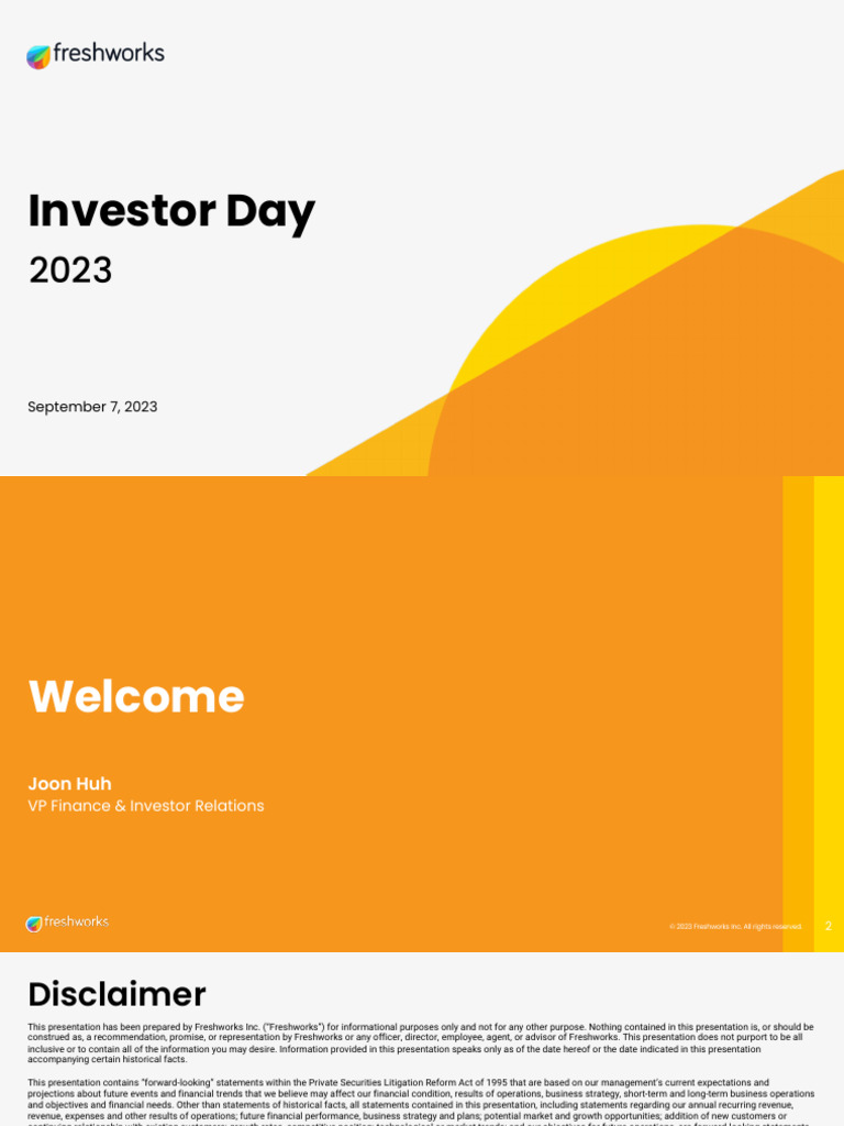 Freshworks 2023 Investor Day Overview | PDF | Risk | Sales