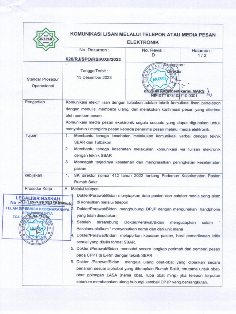 620 Spo - Komunikasi Lisan Melalui Telepon Atau Media Pesan Elektronik ...