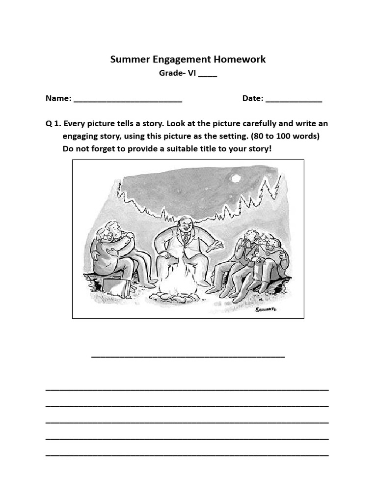 Worksheet - Summer Engagement Homework | PDF | Language Arts & Discipline
