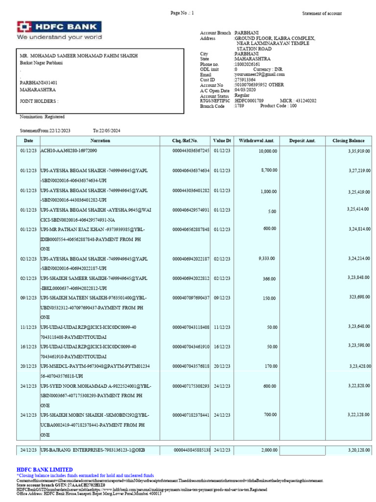 Bank Staments Work By Sana And Sammer 1 1 Pages Deleted Merged Pdf Business