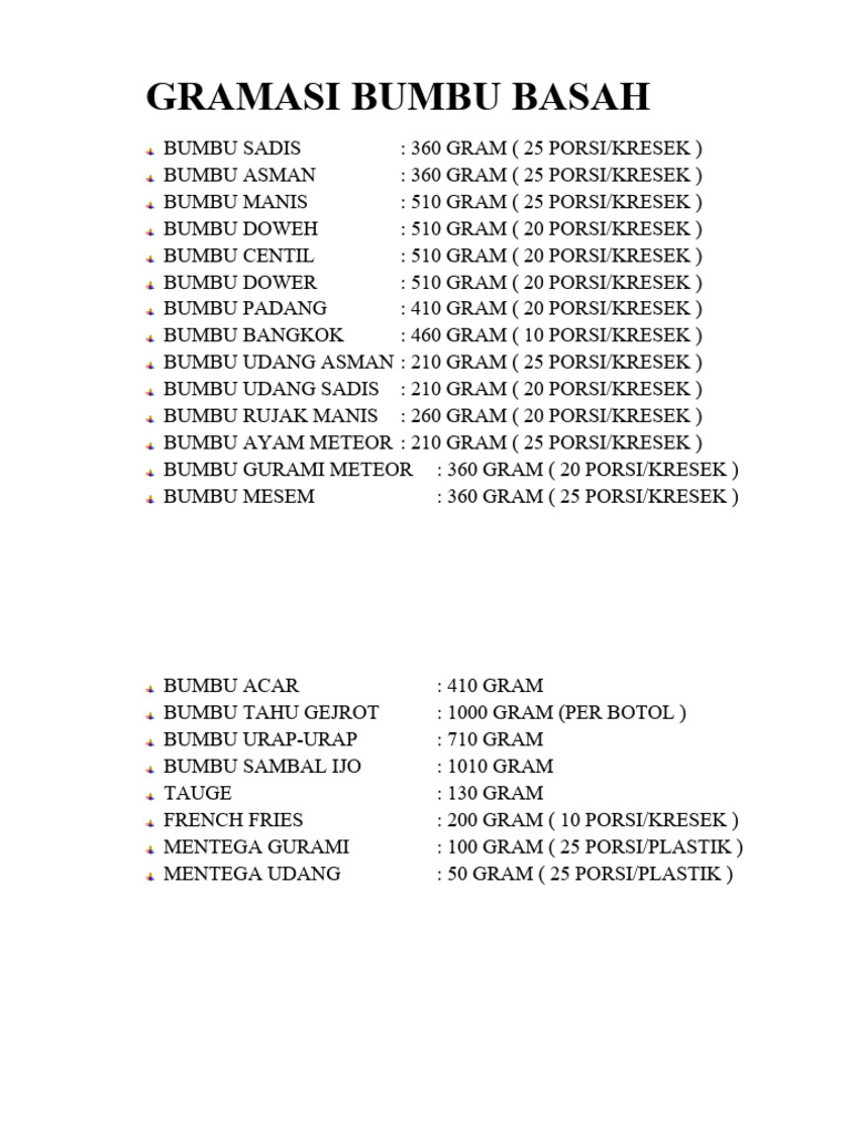 Gramasi Buah | PDF