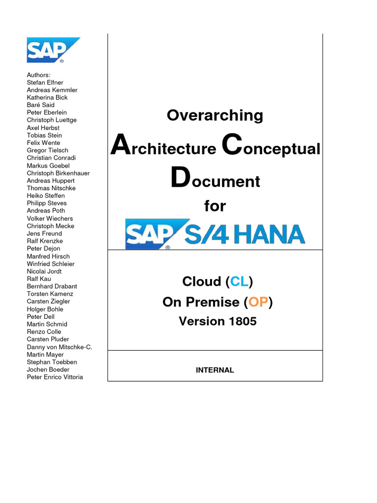 S4HANA Architecture Guideline v1805 | PDF | Cloud Computing | Enterprise Resource Planning