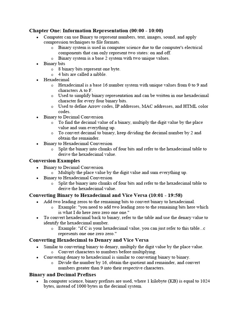 Chapter 1 As Level Computer Science Pdf Binary Coded Decimal Data Compression 
