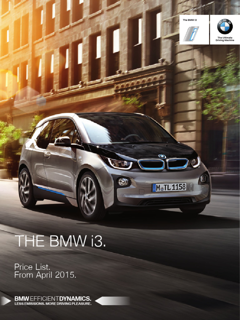 The BMW I3 Price List April 2015 | PDF | Vehicle Technology | Vehicles