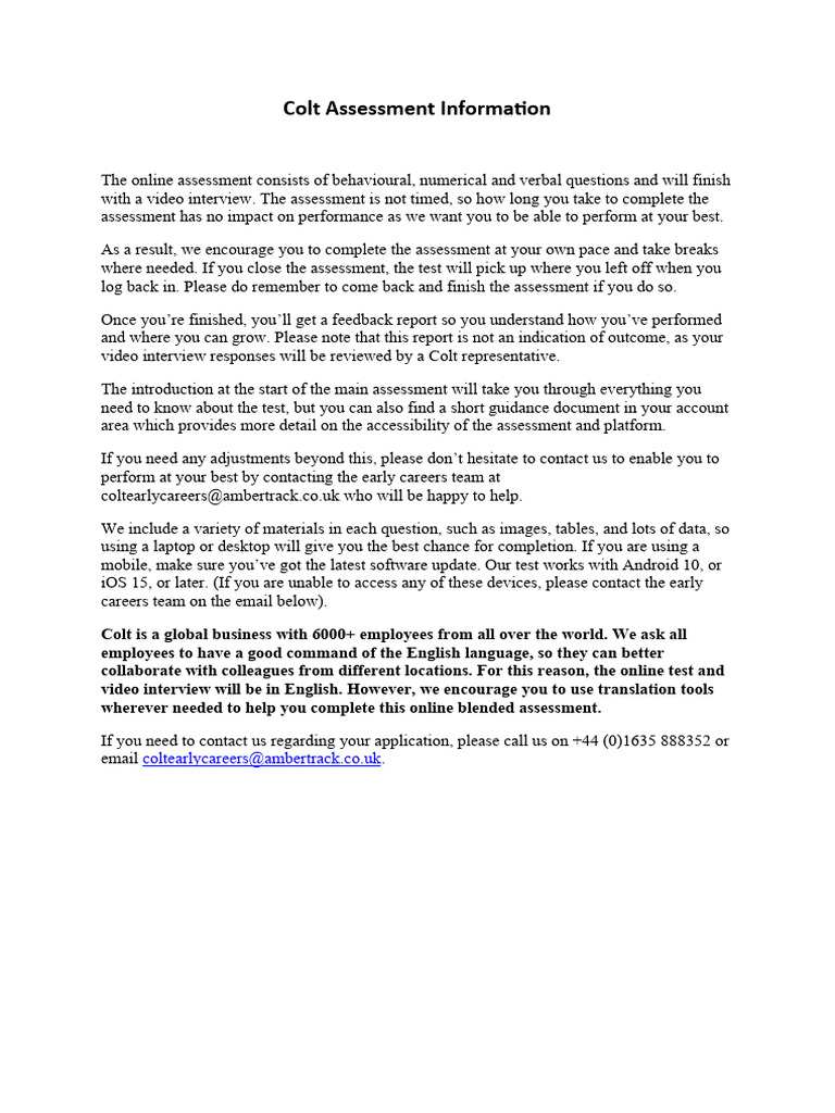Assessment Info Colt | PDF