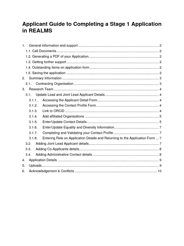NIHR REALMS Stage 1 Application Guide | PDF | Microsoft Word | Software