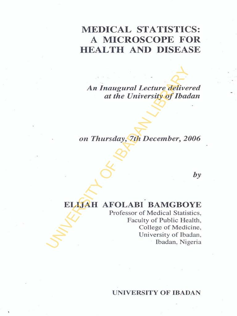 Medical Statistics... Prof Bamgboye E.A. - Optimised | PDF | Statistics ...