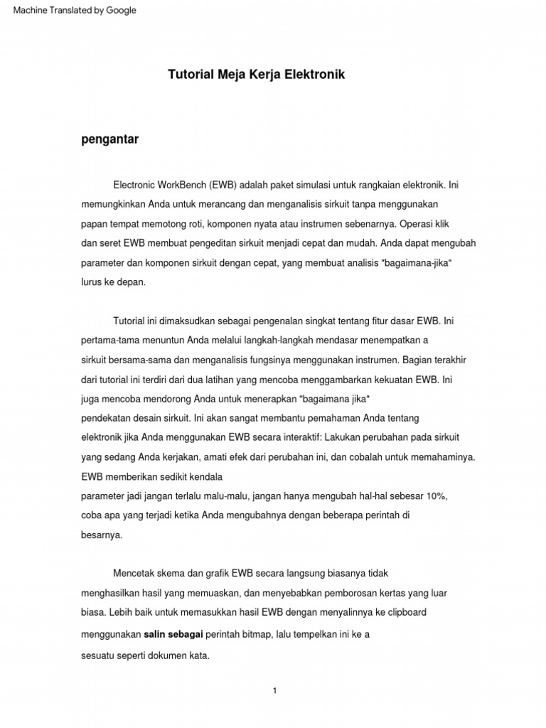 Panduan Dasar Menggunakan EWB | PDF