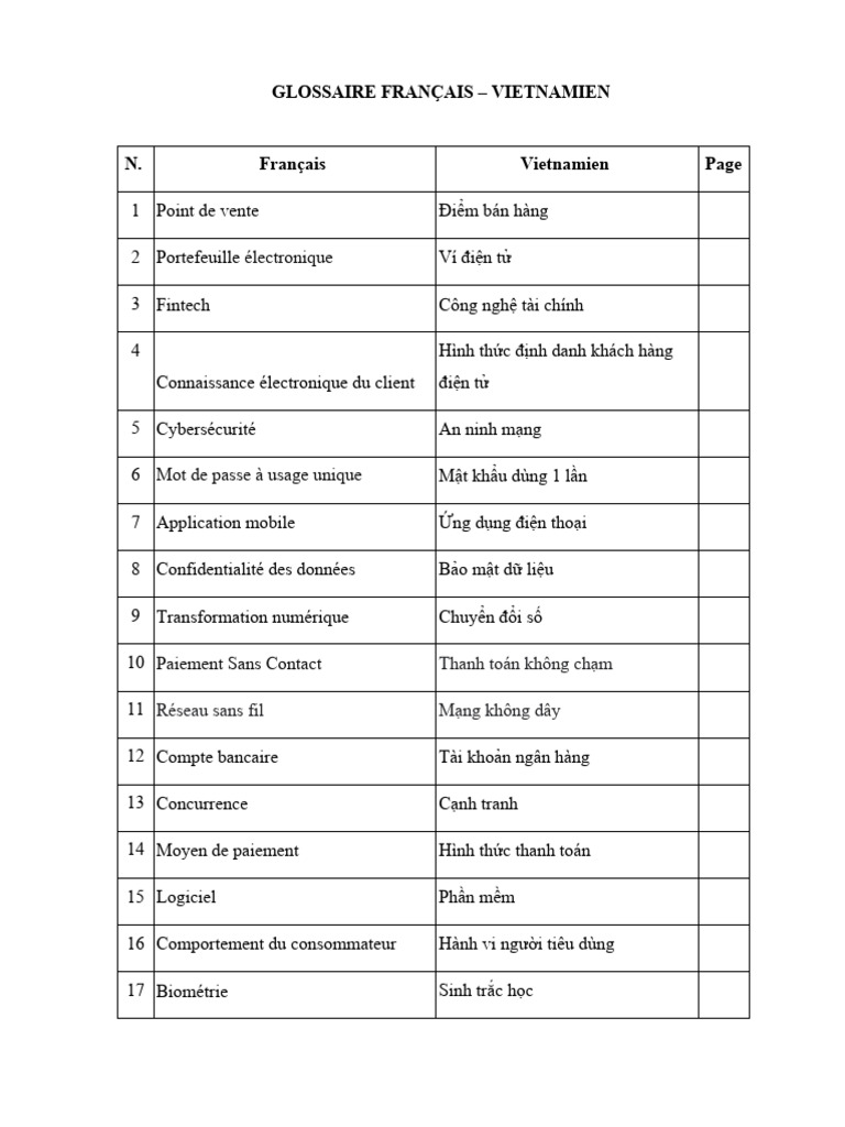 GLOSSAIRE FRANÇAIS | PDF