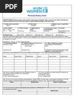 UN Women P11 Personal History Form | PDF