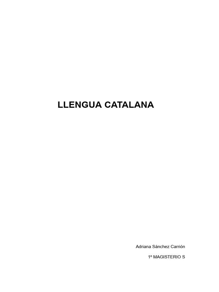 Llengua Catalana | PDF