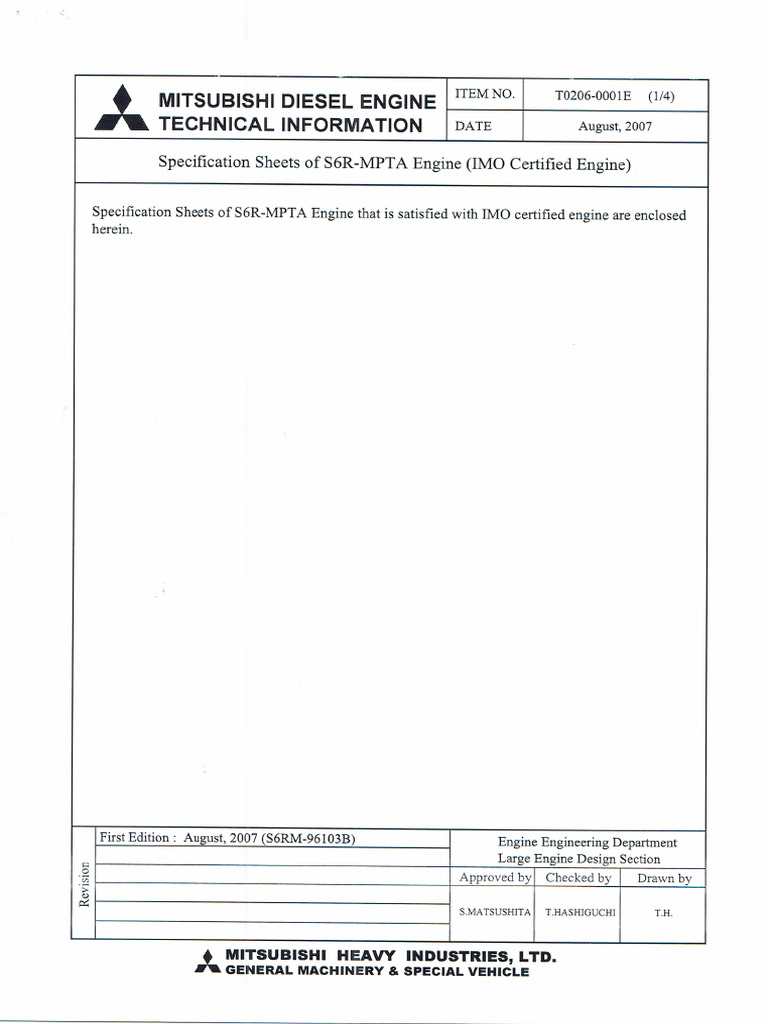 Mitsubishi Engine Tech Spec | PDF