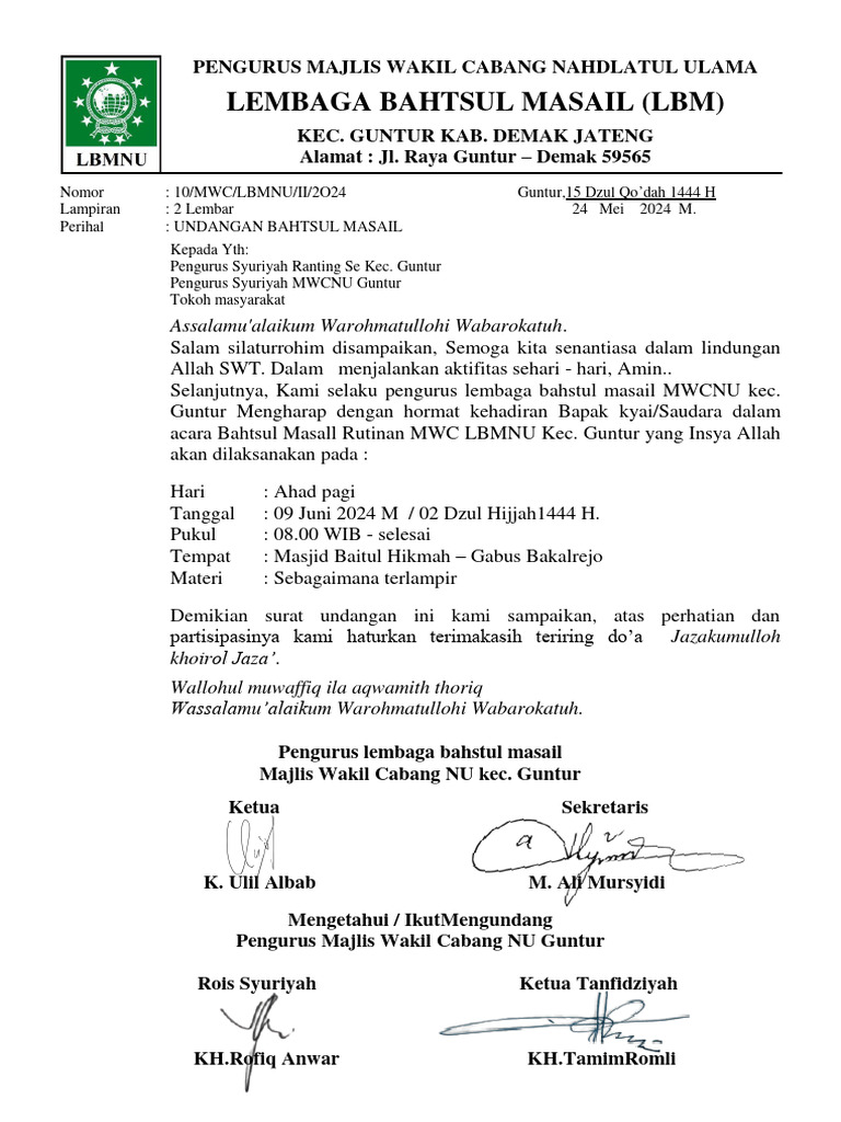 Undangan Bahtsu - Bakalrejo | PDF