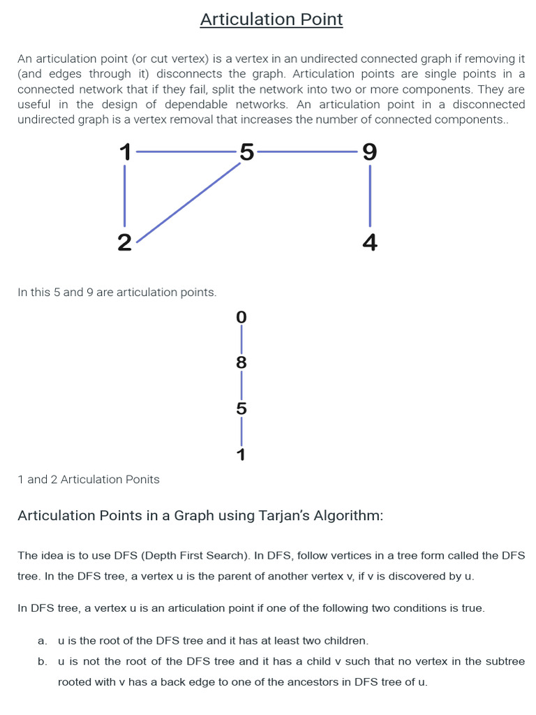 _41.8_Articulation Point | PDF | Graph Theory | Theoretical Computer ...