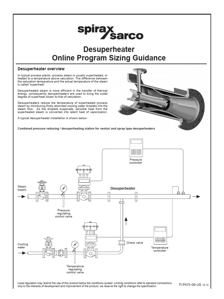 Desuperheater Sizing and Selection Guide | PDF | Steam | Water