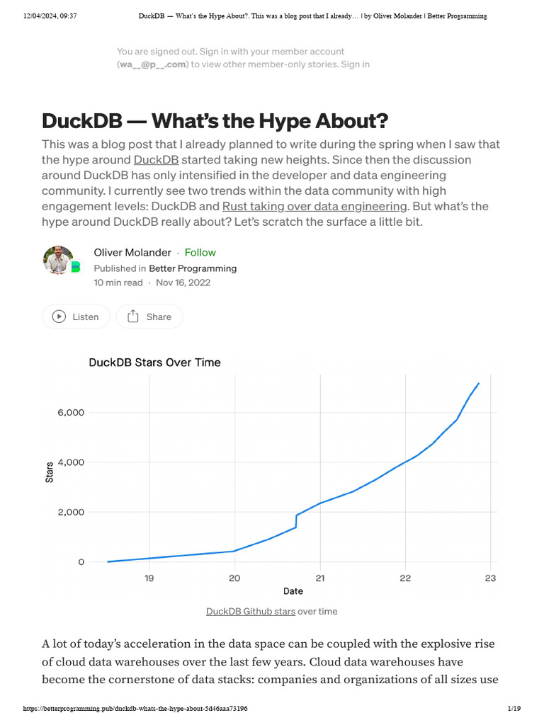 DuckDB - What's The Hype About - This Was A Blog Post That I Already ...