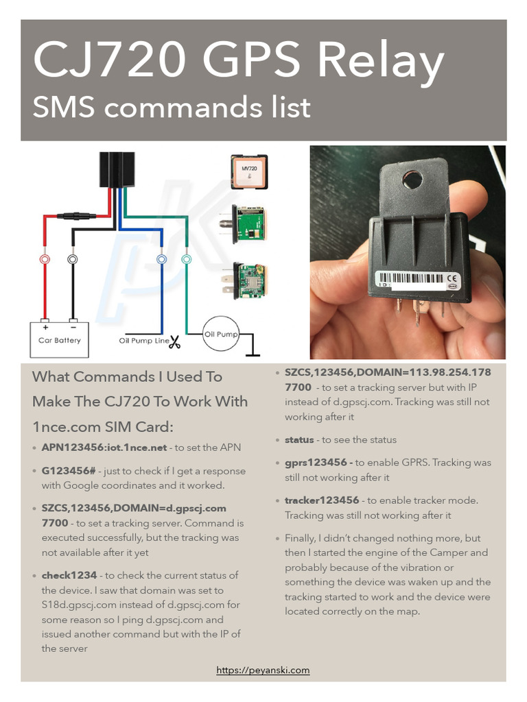 SMS Commands CJ20 | PDF | General Packet Radio Service | Telecommunications