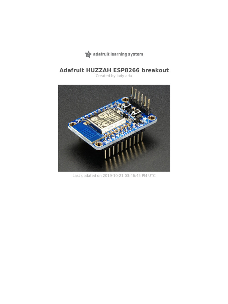 Adafruit Huzzah Esp8266 Breakout Pdf Arduino Computer Hardware