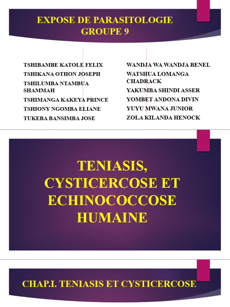 Téniasis et Cysticercose Humaine | PDF | Épidémiologie | Maladies et ...