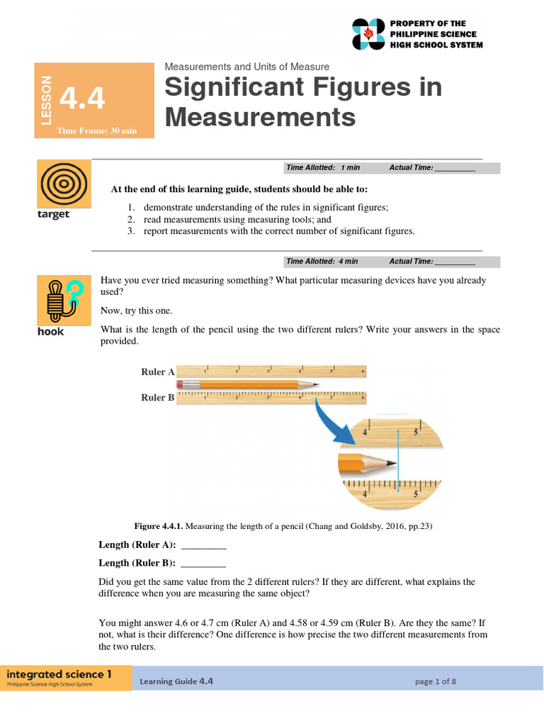 SLG 4.4 Significant Figures in Measurements 1 | Download Free PDF ...