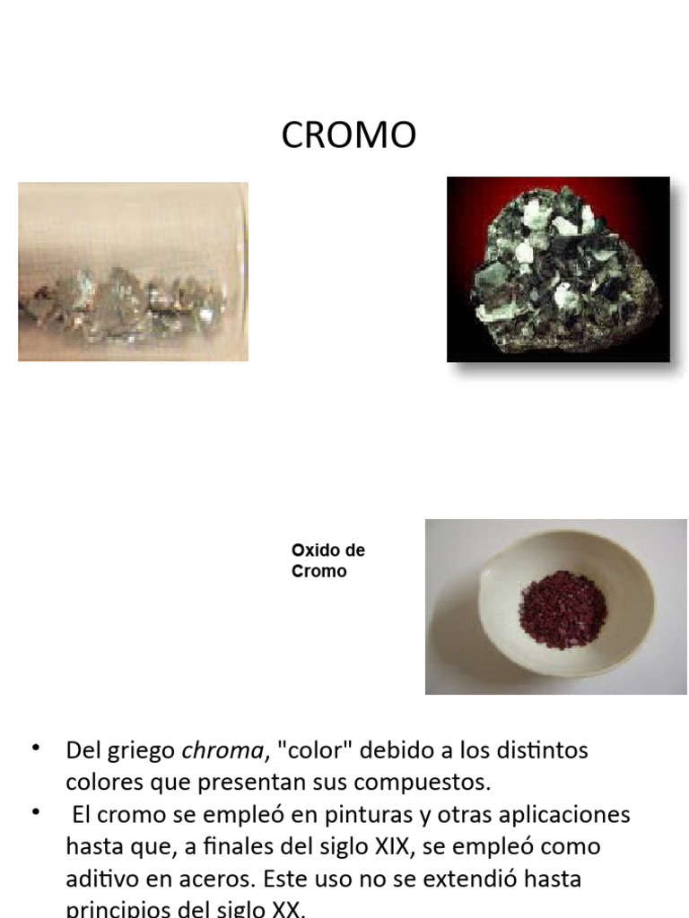 Propiedades y Toxicidad del Cromo | PDF | Cromo