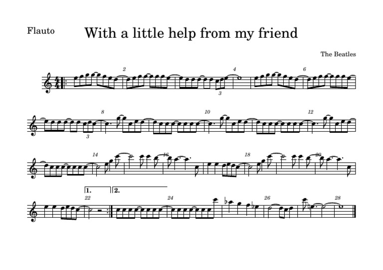 With A Little Help From My Friend-Flauto | PDF