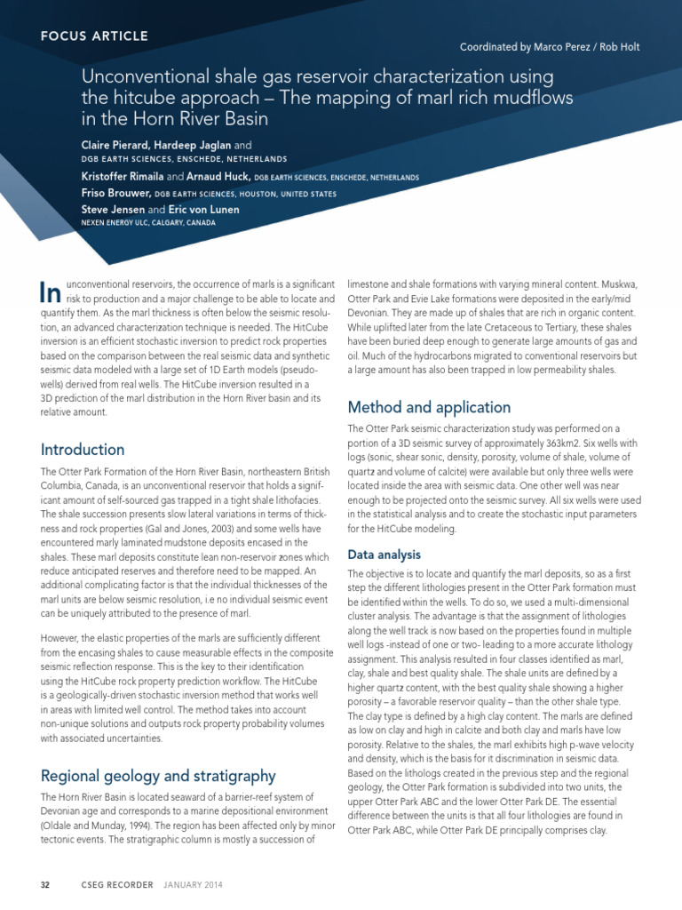 Shale Gas Reservoir Mapping in Horn River | PDF | Petroleum Reservoir ...
