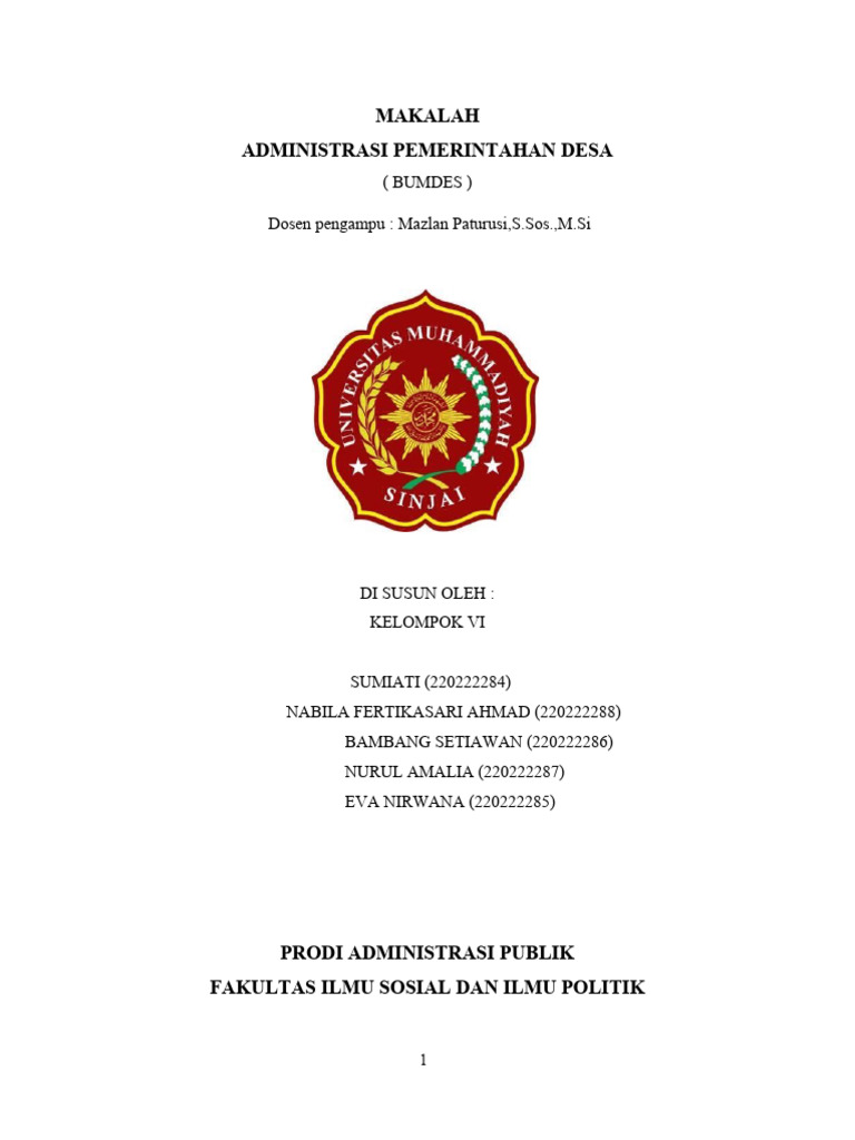 ADMINISTRASI Pemerintahan Desa | PDF