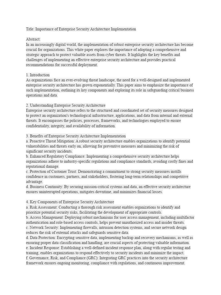 ESA white paper | PDF | Information Security | Security