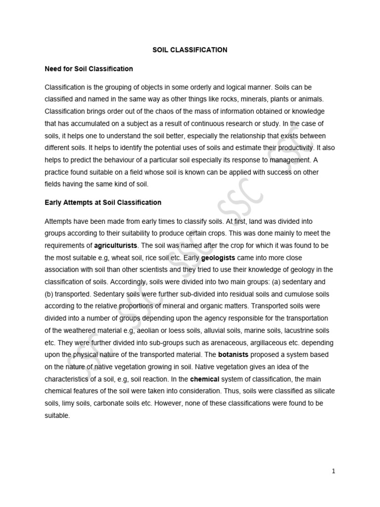 SOIL CLASSIFICATION | Download Free PDF | Soil | Natural Materials