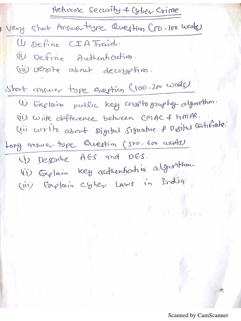 NETWORK SECURITY ASSIGNMENT QUESTIONS | PDF