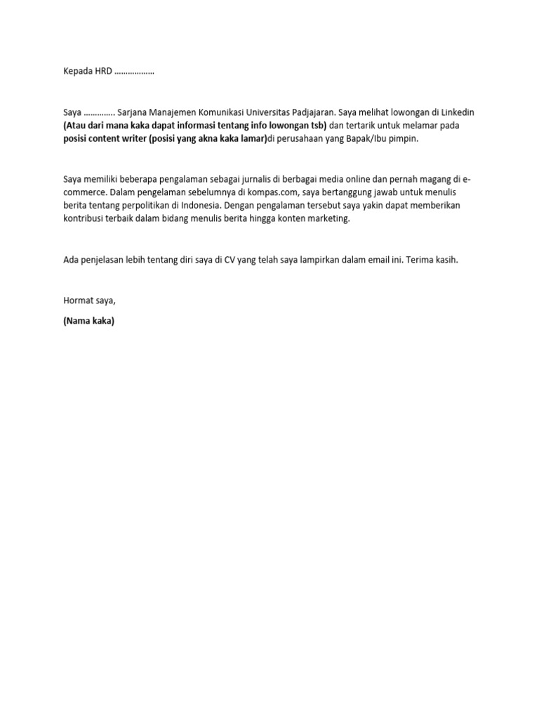 Contoh Body Email | PDF