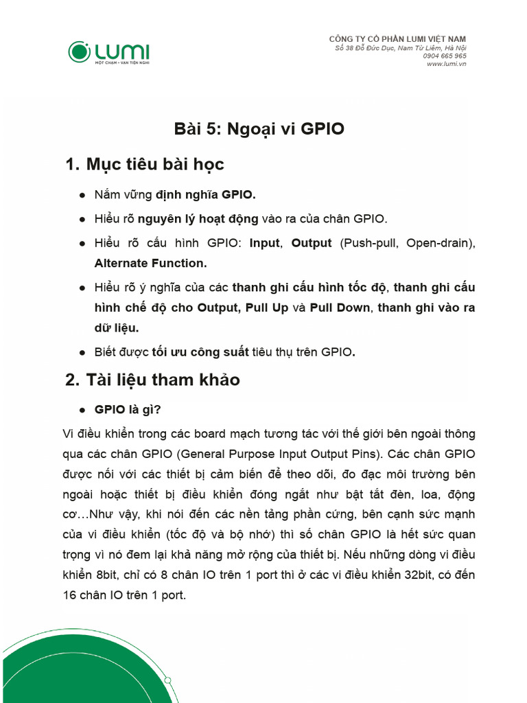 Bài 5 - Ngoai VI GPIO | PDF
