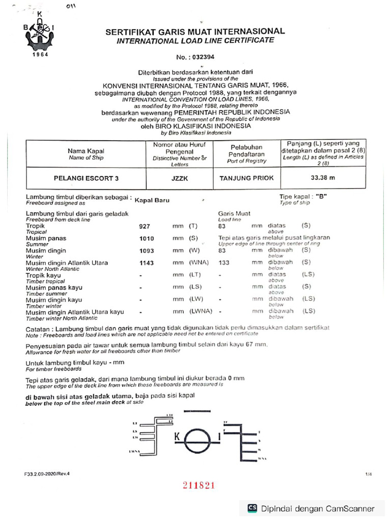 13.international Load Line Certificate (ILLC) BKI | PDF