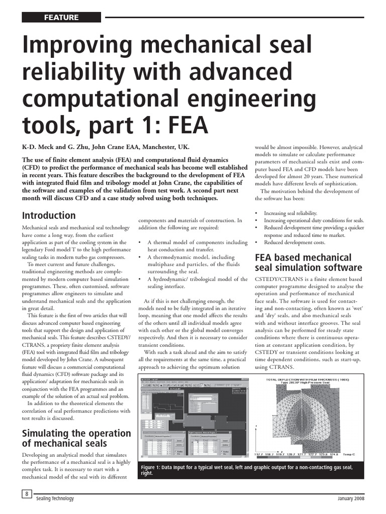 Improving Mechanical Seal Reliability | PDF | Finite Element Method | Computational Fluid Dynamics