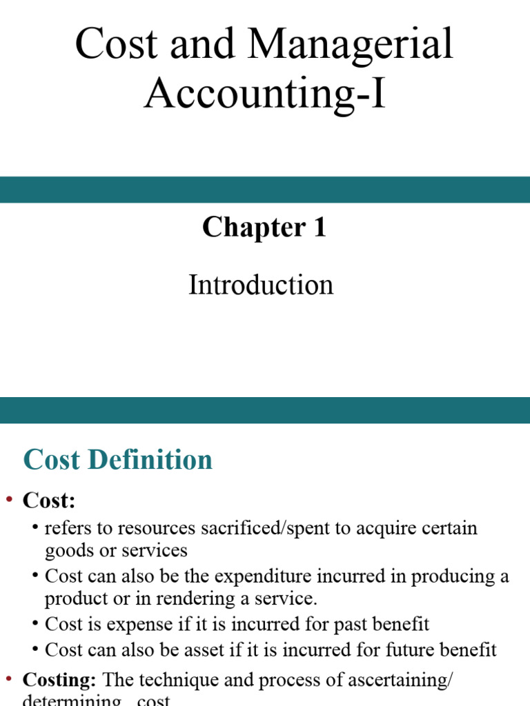 Cost 1 Chapter One | Download Free PDF | Accounting | Cost Accounting