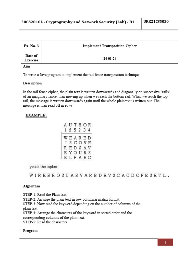 Exp 3 Cry 5030 | PDF | Cipher | Cryptography