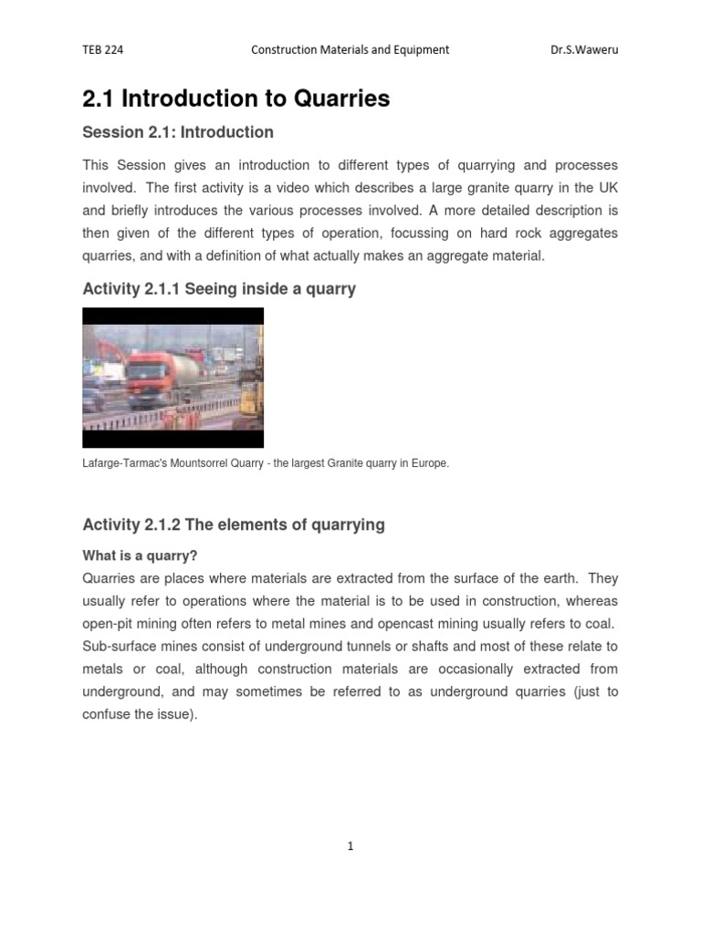 Methods of Quarrying | PDF | Construction Aggregate | Gravel
