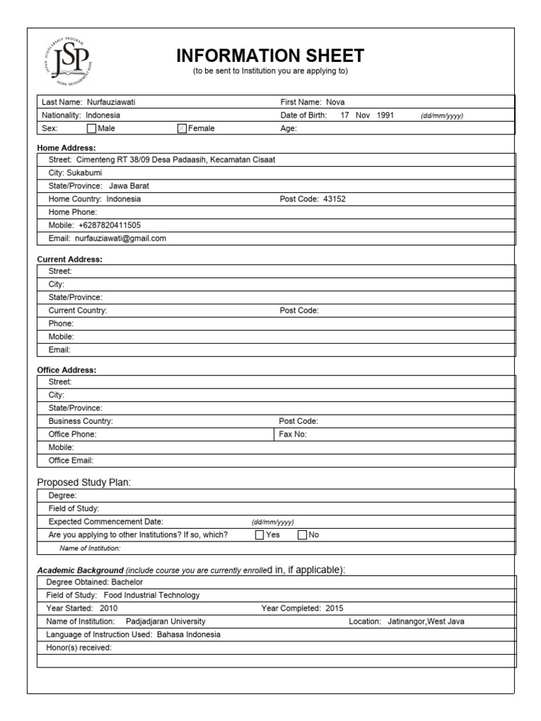 jsp-information-sheet | PDF | Employment