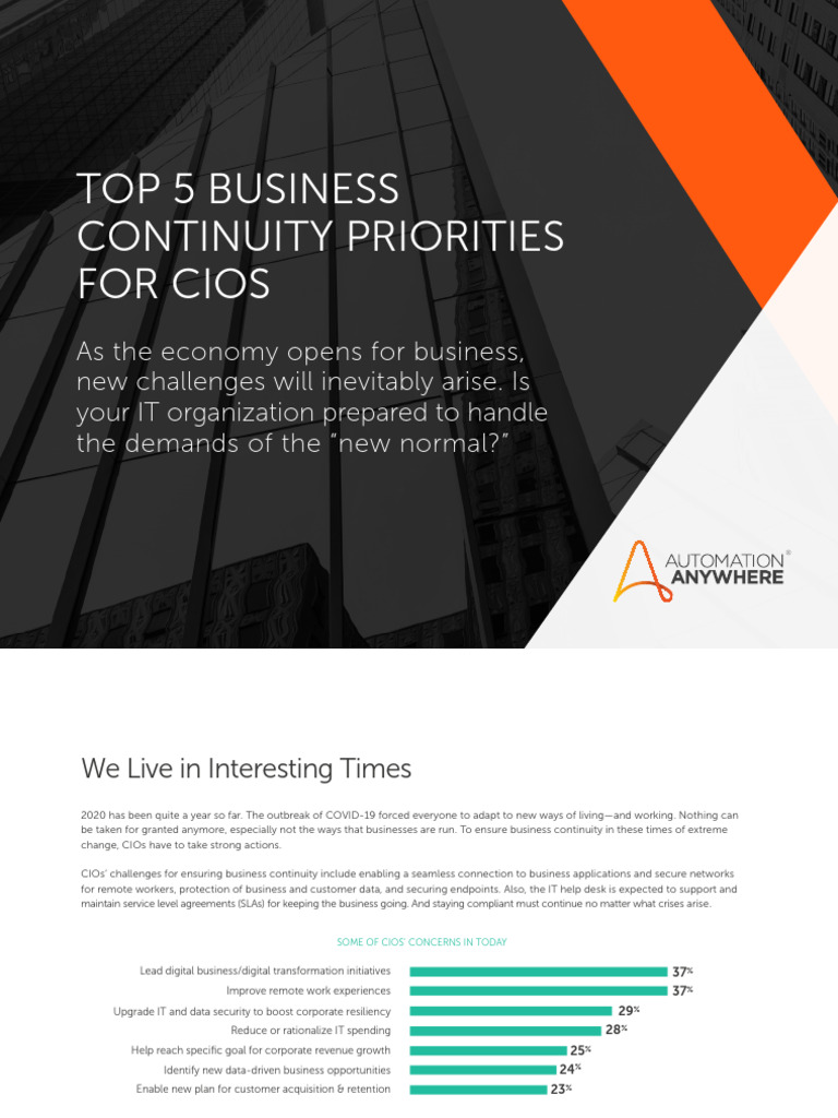 Top 5 Business Continuity Priorities For Cios | PDF | Computer Security ...