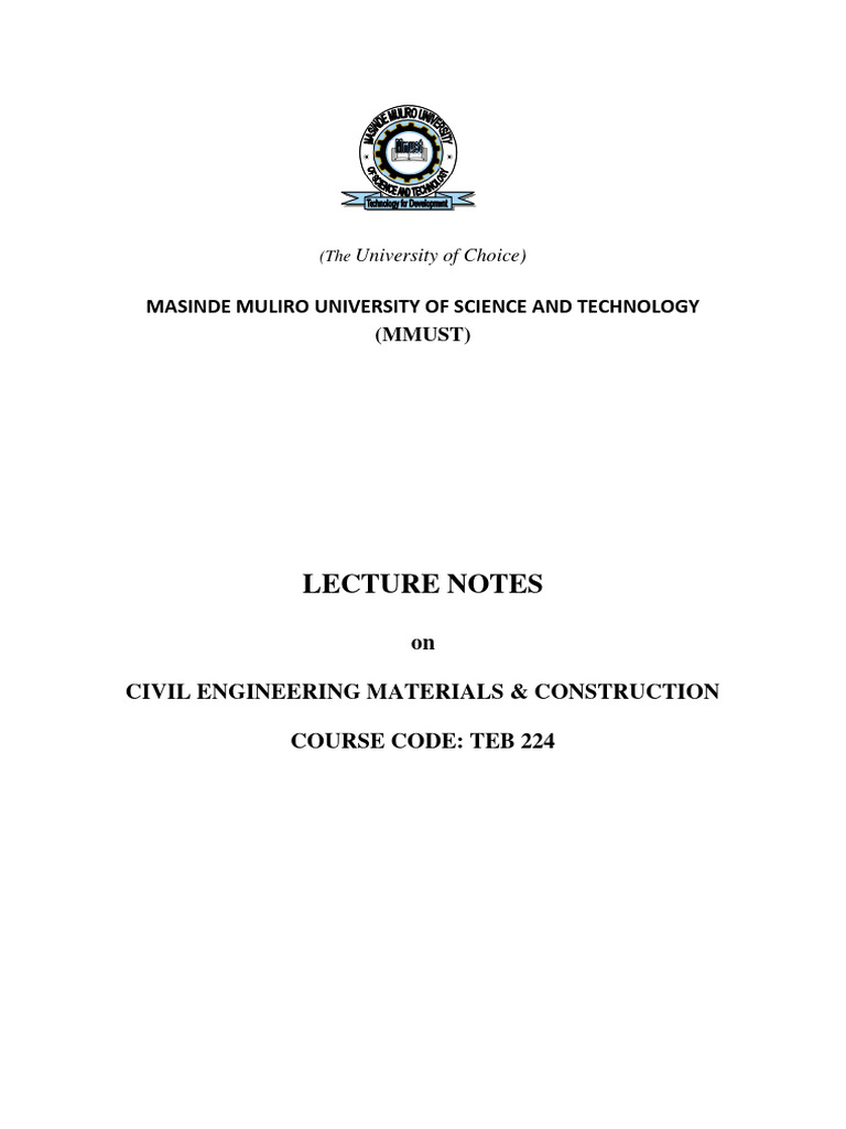 CIVIL ENGINEERING MATERIALS Revised | PDF | Cement | Brick